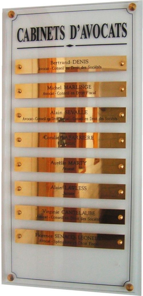 Plaques Professionnelles sur socle - ABC Gravure à Bordeaux